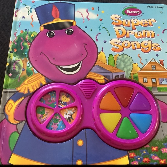 Other | Barney Super Drum Songs Play A Song Book With Sounds Plus 15 ...